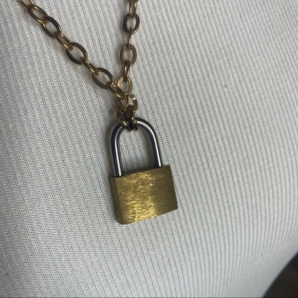 Jewelry | Gold Chain Lock Necklace | Poshmark